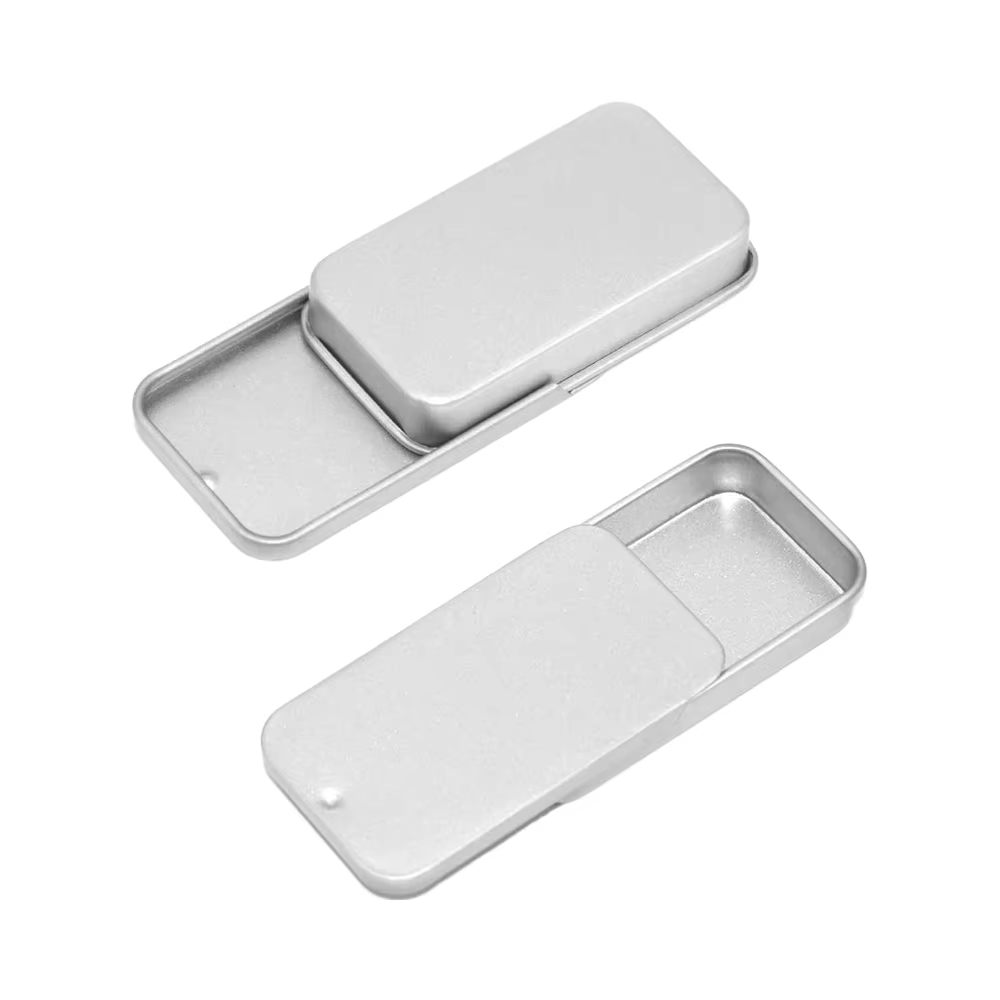 China Silver Square Tin Containers With sliding Lids Manufacturers and ...