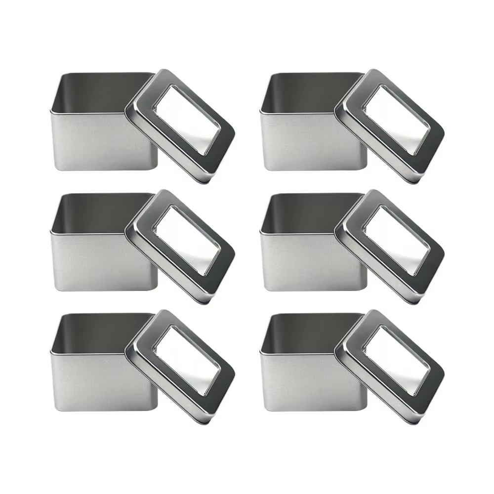 China China high quality square Tin Box With transparent Windows ...