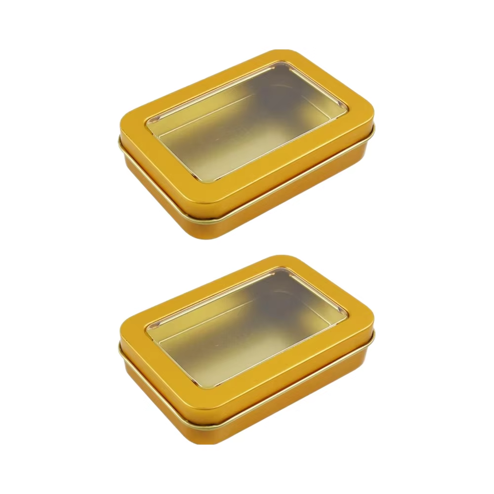 China China Metal Tin With Window small yellow Tin Gift Box for ...