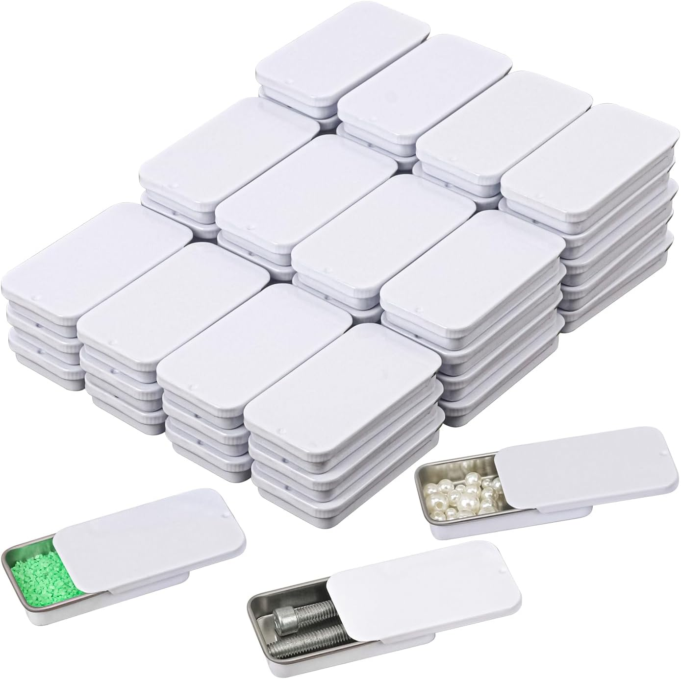 China Versatile white small Metal Slide Top Tin Containers ...